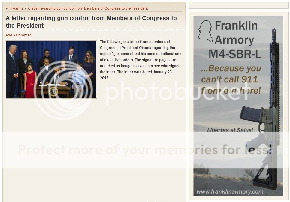 Congress writes a letter to Obama on Gun Control > General Discussion ...